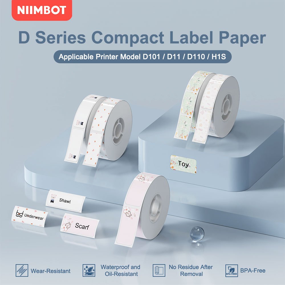 NIIMBOT D11/D110/D101/H1S Color Label Paper Barcode Price Size Name ...