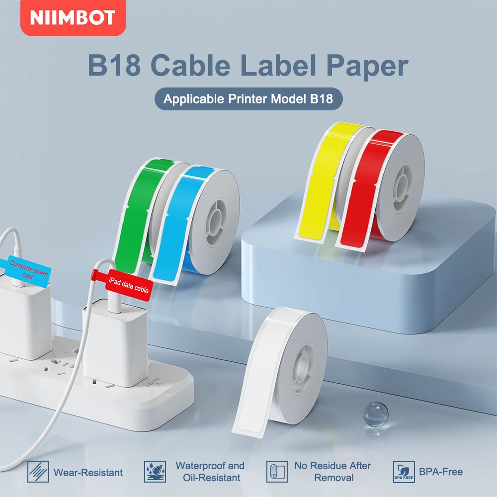NIIMBOT B18 Charging Cable Marking Stickers, Network Cable Fiber Optic ...