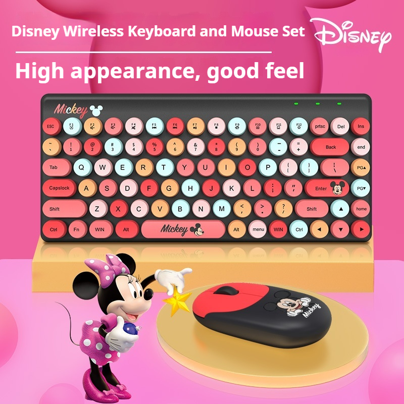 Disney Wireless Keyboard Mouse Set, 2.4G Wireless Connection, Silent ...