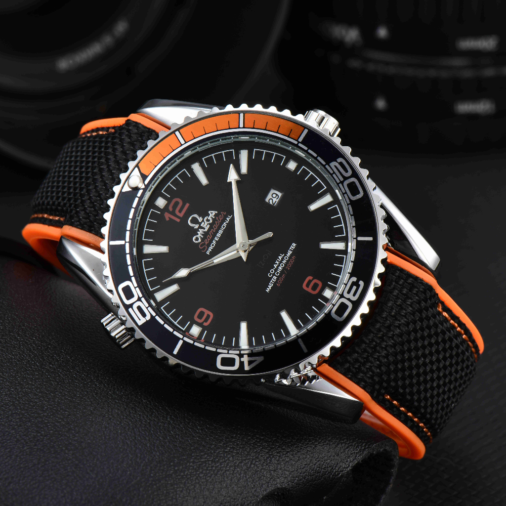 Omega Quartz Movement Cloth Belt Men's Business Watch Wrist Watch ...