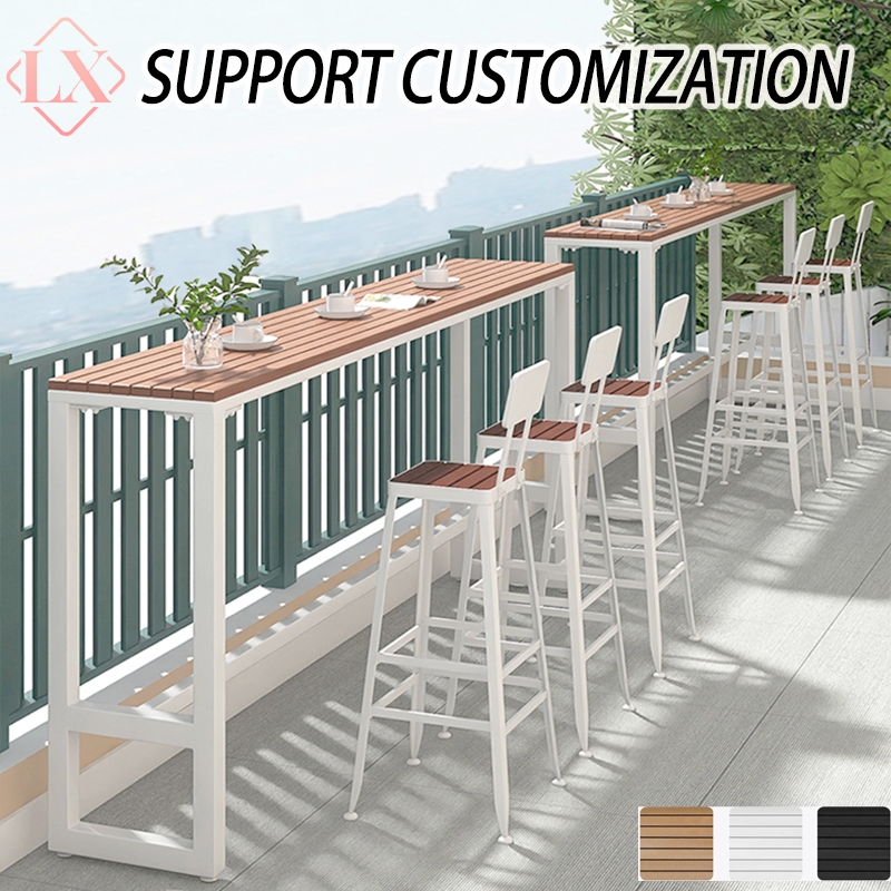LRJ Bar Table Outdoor Table Balcony Wall Leaning Bar Counter and Chair ...