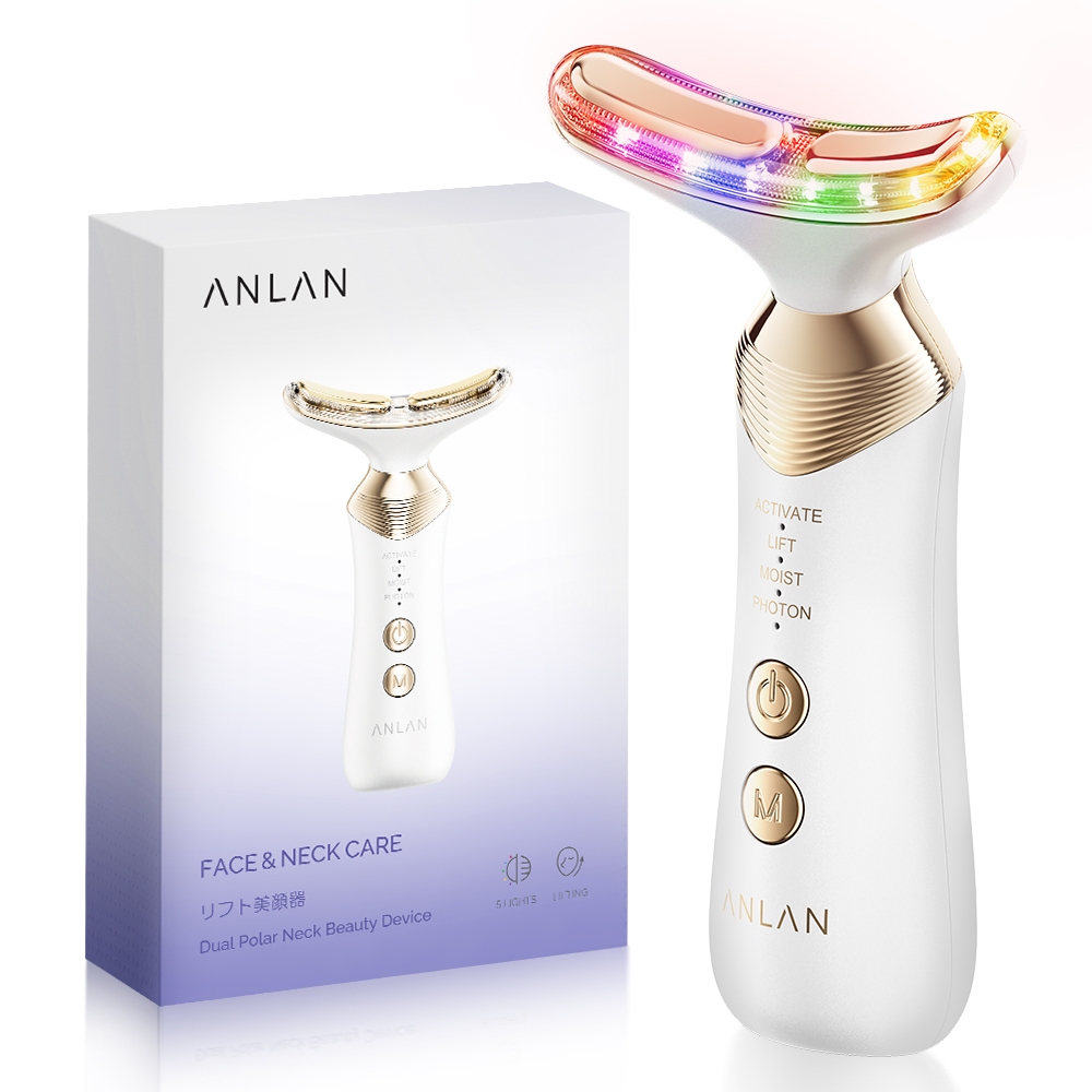 ANLAN Bipolar Neck Beauty Device Face Lifting Firming Massager Neck Lines Removing LED Light ...