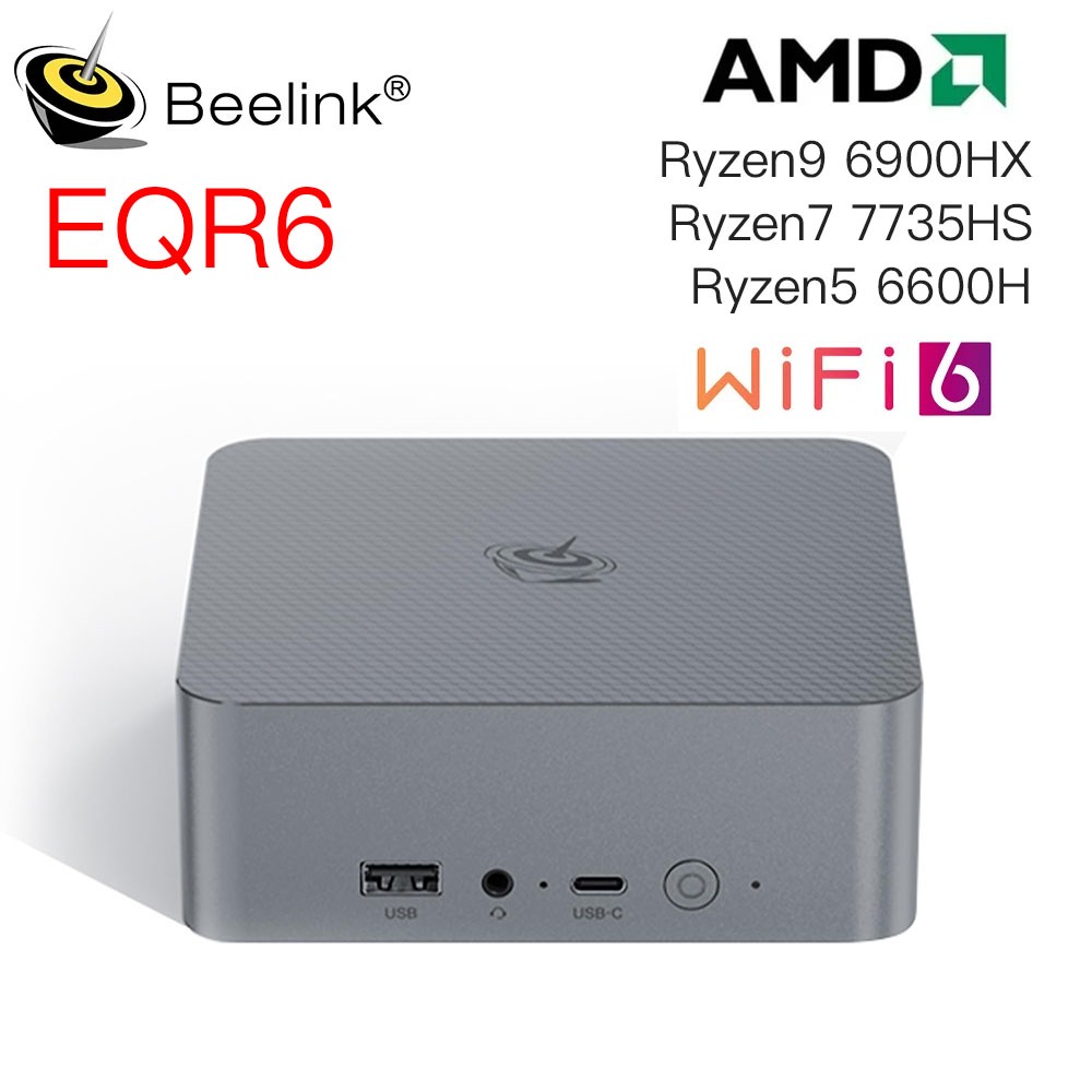 Beelink EQR6 Mini PC AMD Ryzen 9 6900HX R7 7735HS R5 6600H DDR5 RAM PCle 4.0 SSD Dual HDMI ...