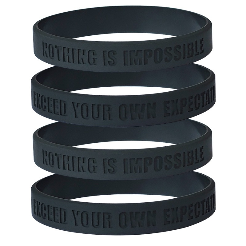2 Sizes NOTHING IS IMPOSSIBLE Baller Band EXCEED YOUR OWN EXPECATIONS ...