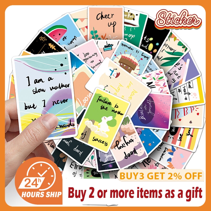 50pcs Motivational Phrase Stickers DIY Phone Diary Decal Encouragement ...