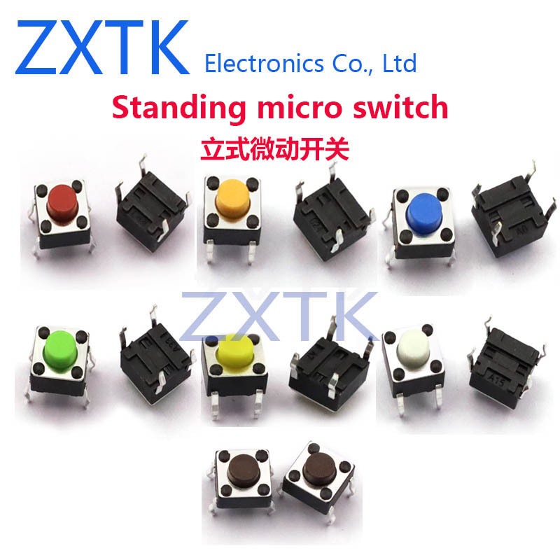 50PCS Standing micro switch Tactile Tact Mini Push Button Switch SMD ...