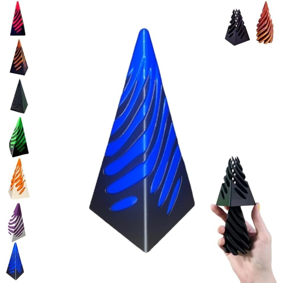 Impossible Pyramid Passthrough Sculpture, Helix Nut Spiral Cone Fiddle ...