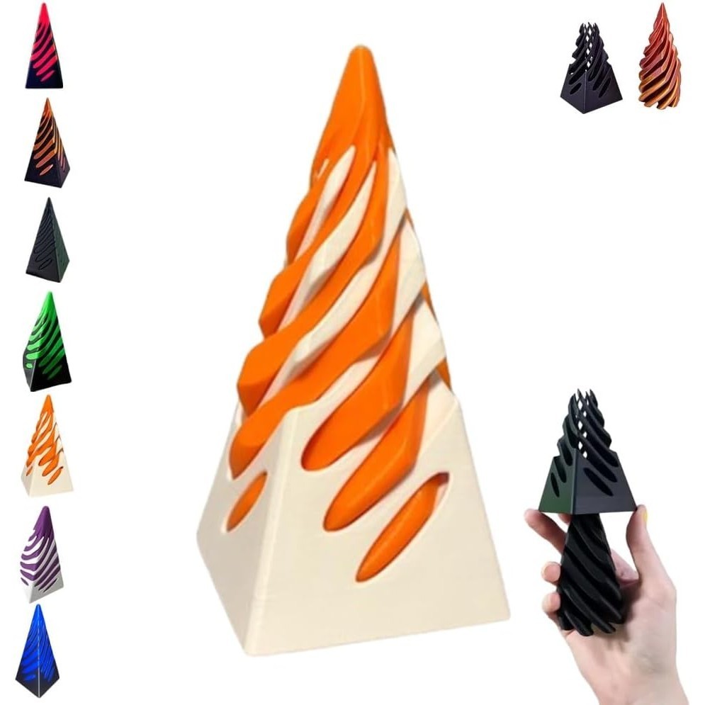 Perfect Impossible Pyramid Passthrough Sculpture, Helix Nut Spiral Cone ...