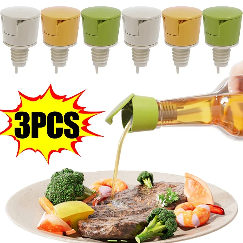 3Pcs Automatic Oil Bottle Stopper Cap Seasoning Bottle Dispenser Pour ...