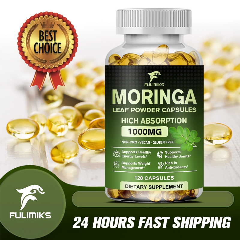 Moringa Oleifera Capsules - Complete Green Superfood Supplement - Energy, Metabolism and Immune ...