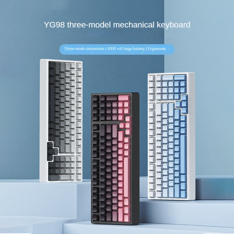 YG98 Full-key Hot Swappable Custom Keyboard Side Light Sandwich-like ...