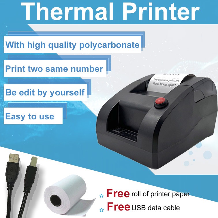 Thermal Receipt Printer Can Edit LOGO Content Plug and Play No ink ...