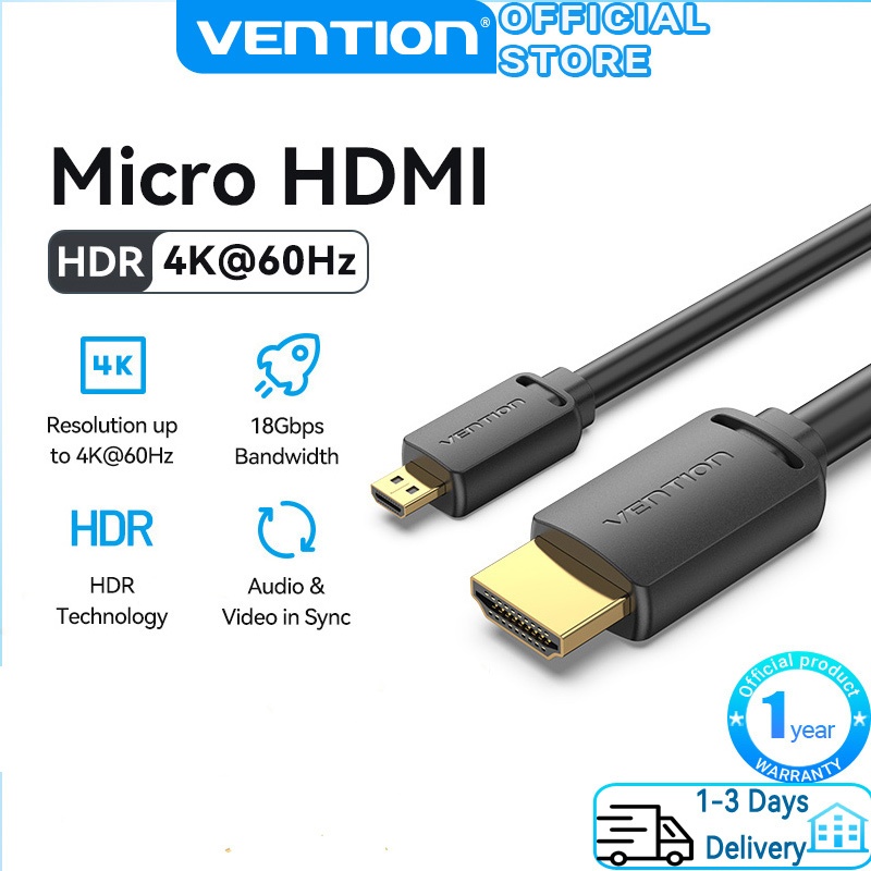 Vention Micro HDMI To HDMI Cable 3D 4K 60HZ HDMI Cable For Tablet HDTV ... Vention Micro HDMI To HDMI Cable 3D 4K 60HZ HDMI Cable For Tablet HDTV ...
