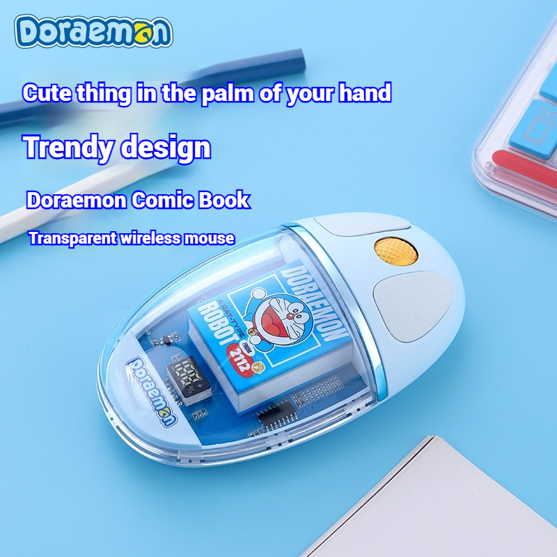 Doraemon Comic Book Transparent Wireless Mouse Wireless Dual Mode ...