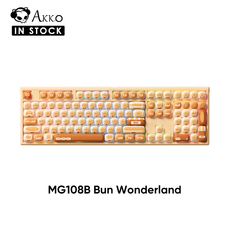 Akko x MonsGeek MG108B Bun Wonderland Multi-modes Mechanical Keyboard ...