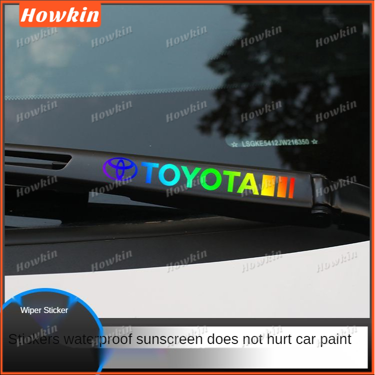 1 Pair Car Window Wiper Decoration Modification Emblem Stickers Cutting ...