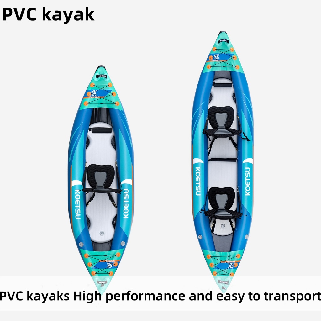 PVC inflatable KAYAK single and double canoe ocean boat | Shopee Singapore