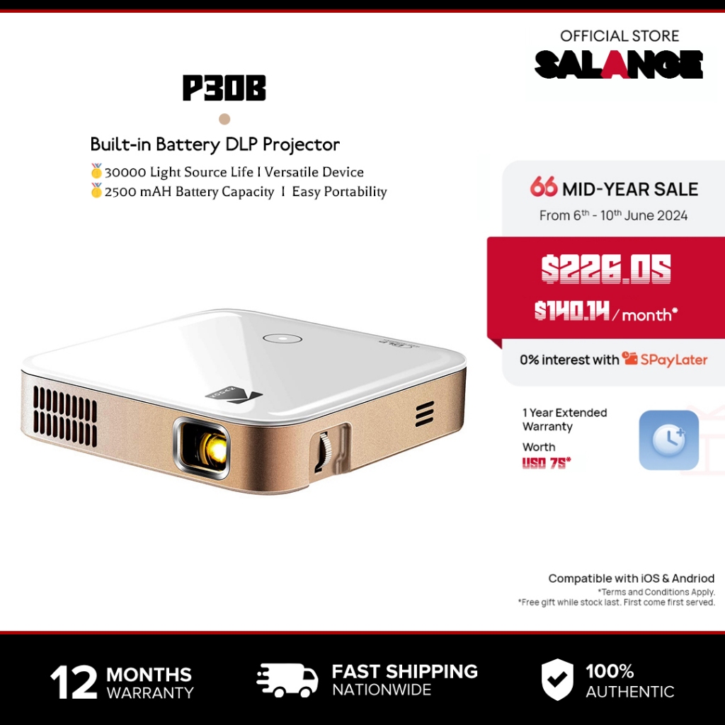 Salange P30 Ultra Mini Portable Projector - HD 1080p support LED DLP ...