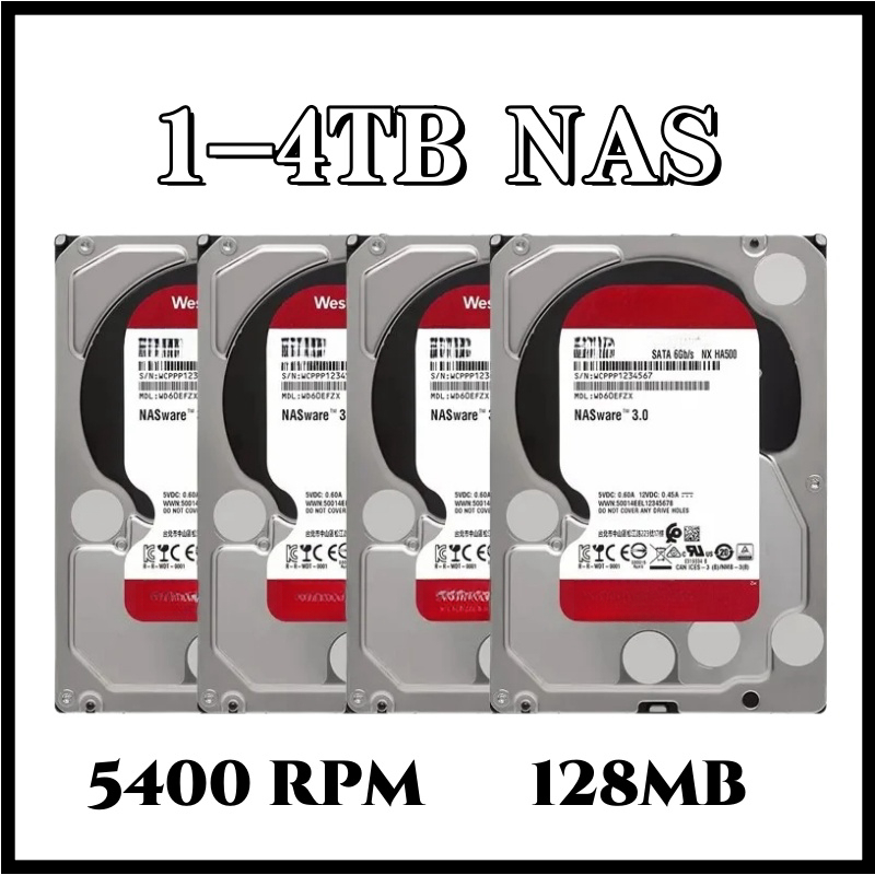 1TB/2TB/3TB/4TB New Red Plus NAS Internal Hard Drive HDD 5400 RPM, SATA 6 Gb/s, CMR, 128 MB ...