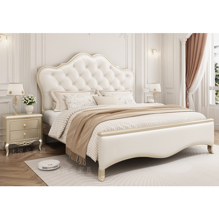 [Sg seller] Solid Wood Bed French style bed single bed frame super ...