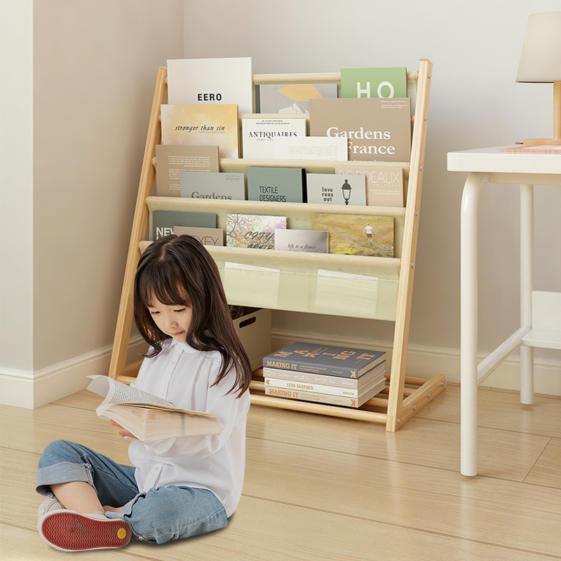 In stock baby bookcase montessori book shelf Children fabric Book shelf ...