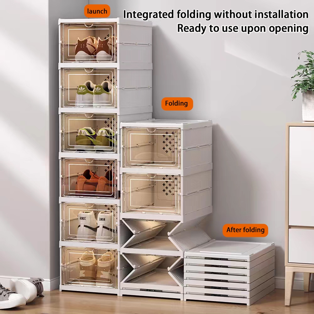 Folding shoe rack/multi-layer shoe storage box/plastic balcony ...