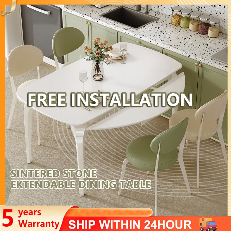 【Free Installation】Extendable Dining Table Round Table Folding Round ...
