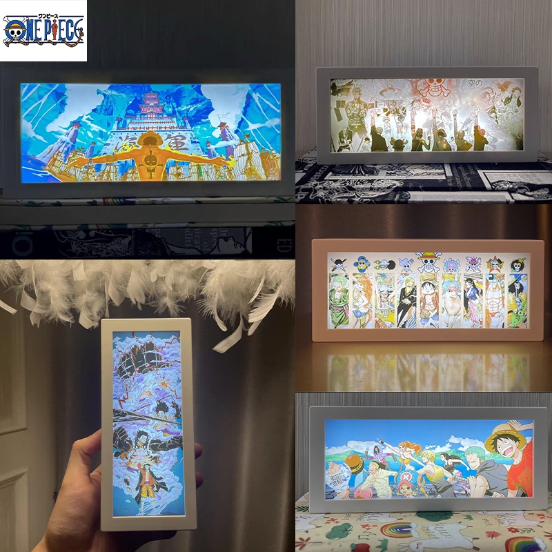 New Anime LED Light Box One Piece Zoro Luffy Ace Action Figure Toys ...