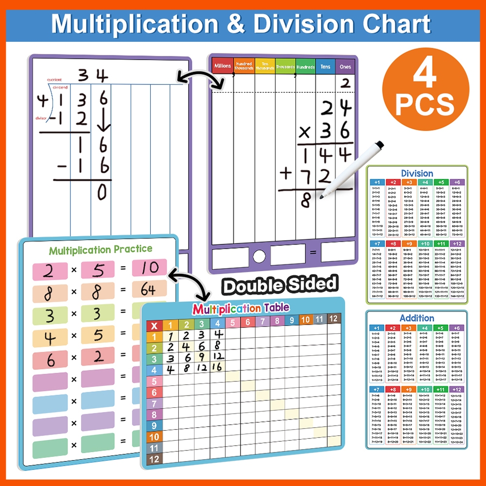 Math Manipulatives Whiteboard for kid Multiplication & Division Dry ...