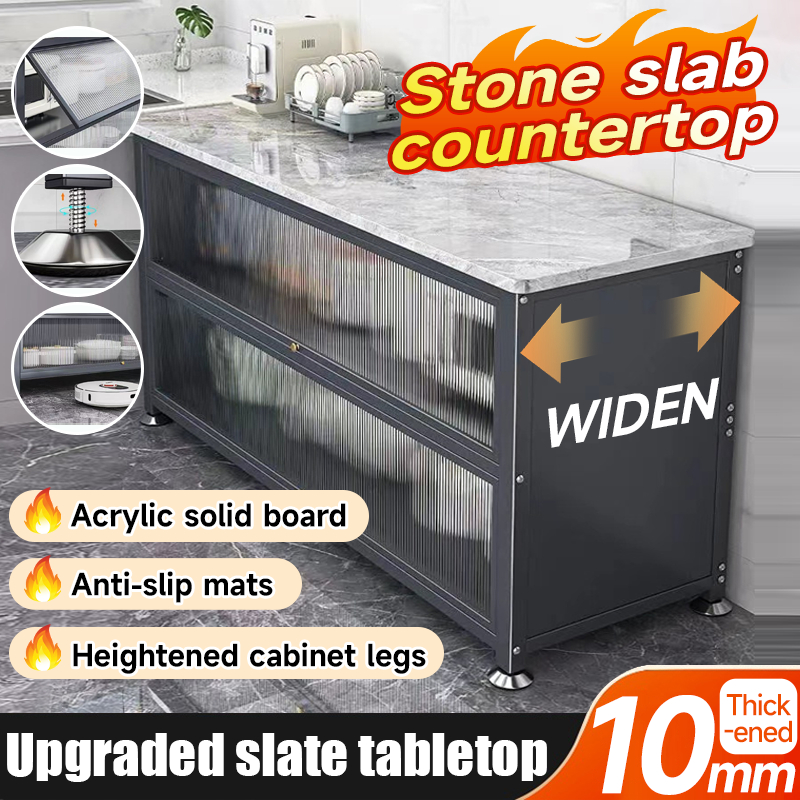 🔥SG Local Seller 🔥Thickened 10mm Rock Slab Kitchen Storage Cabinet With ...