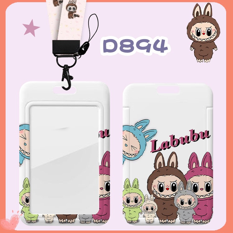 Anime Cartoon Labubu ID Card Holder For Student Student Lanyard Name ...