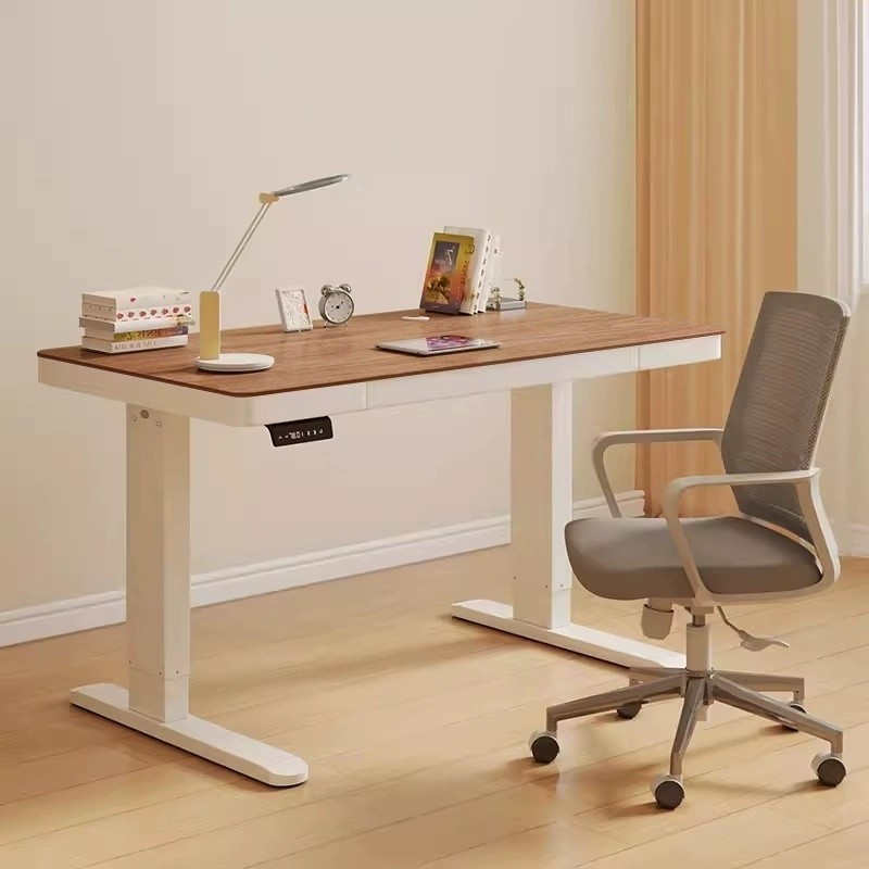 Electric Height Adjustable Table 120cm Office Table With Drawer ...
