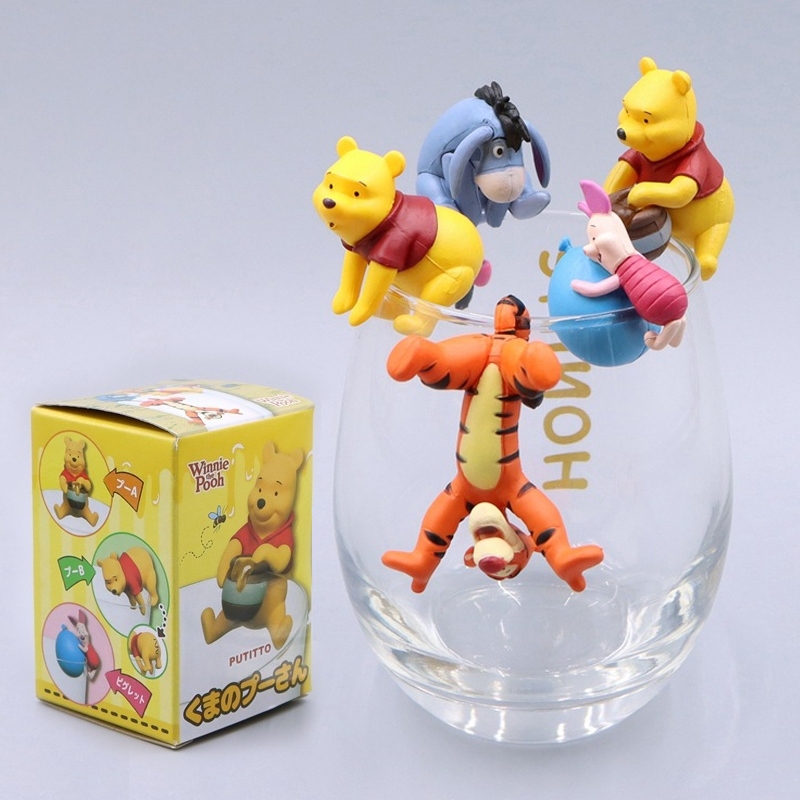 5Pcs/Set 3-6cm Cartoon Winnie the Pooh Anime Figure Pooh Bear Piglet ...