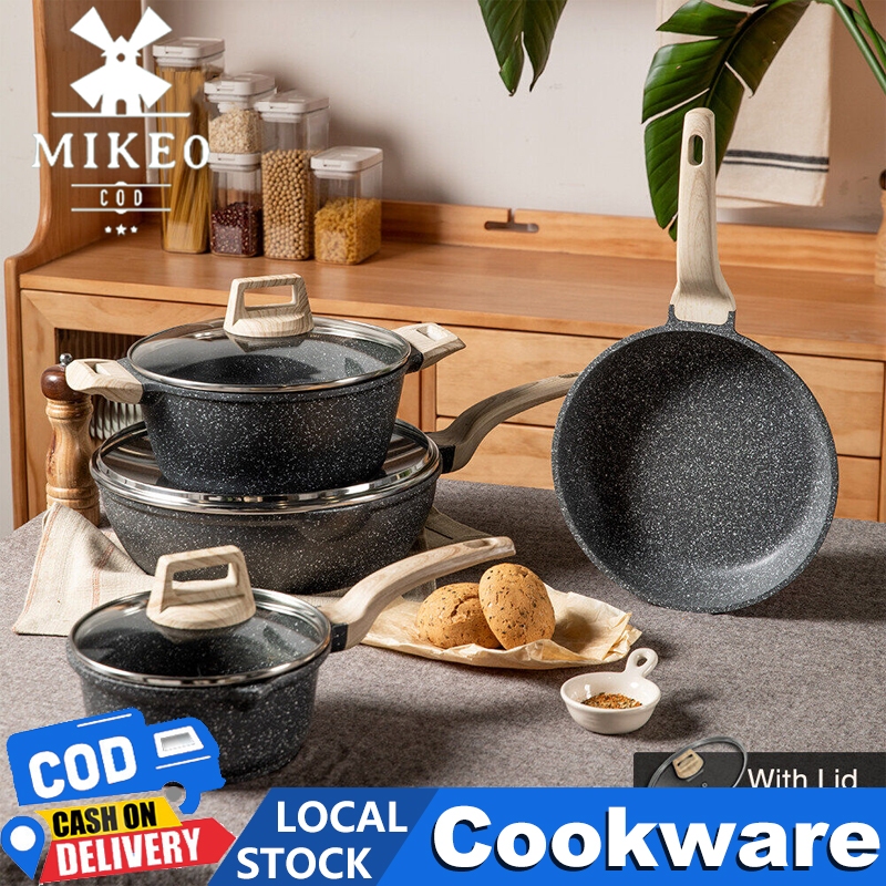 CAROTE Same Style Non Stick 7pcs Cookware Set Kuali Batu Granite ...