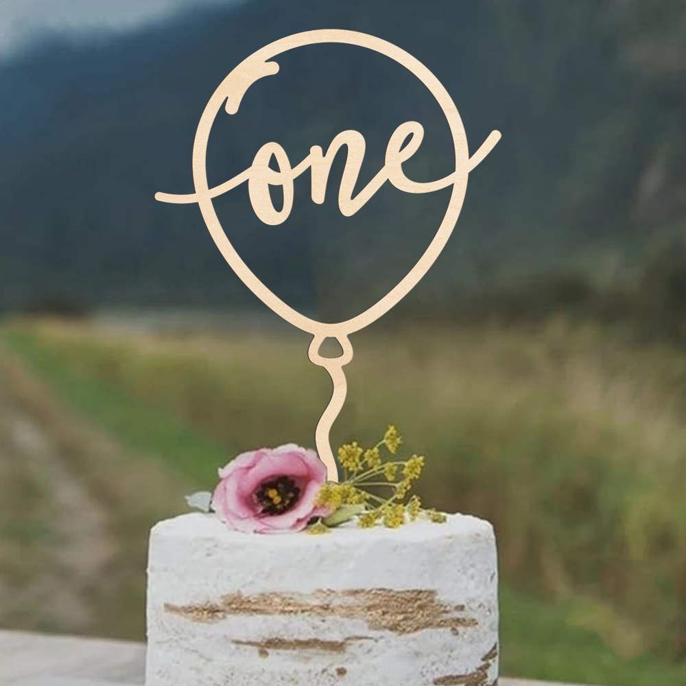 One/Two Balloon shaped Cake Topper Birthday Wood Cake Topper for Boys ...