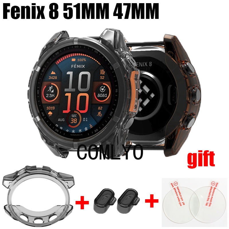 For Garmin Fenix 8 51mm 47mm Case Smart watch Protective TPU Soft Cover ...