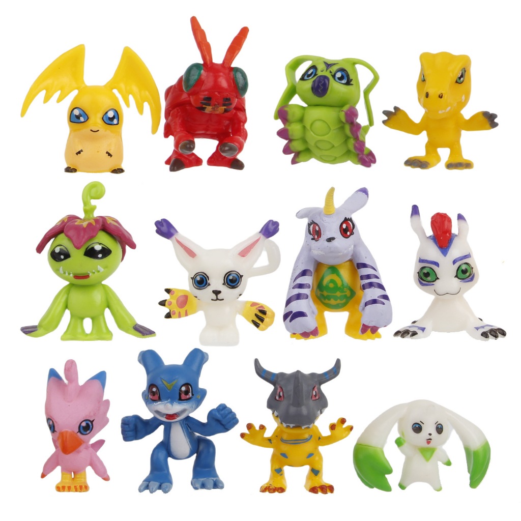 12Pcs/Set 5cm Anime Digimon Adventure Agumon Tailmon Patamon Gabumon ...