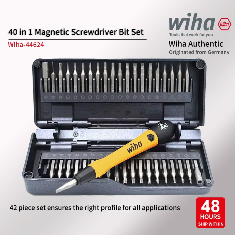 Electric Screwdriver Wiha 44624 Micro-bit Set 40 in 1 Magnetic Multi ...