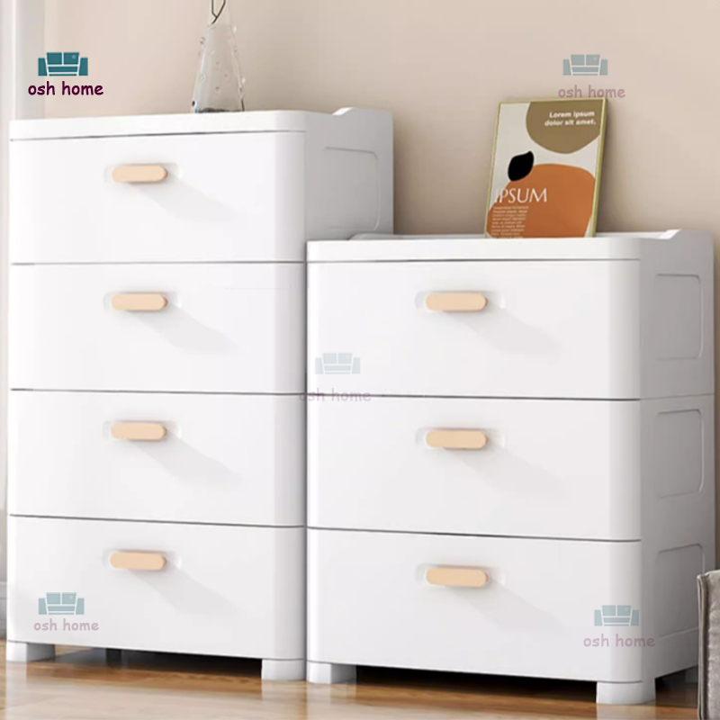 OSH White Drawer Cabinet Organizer Furniture / Plastic Storage Box ...