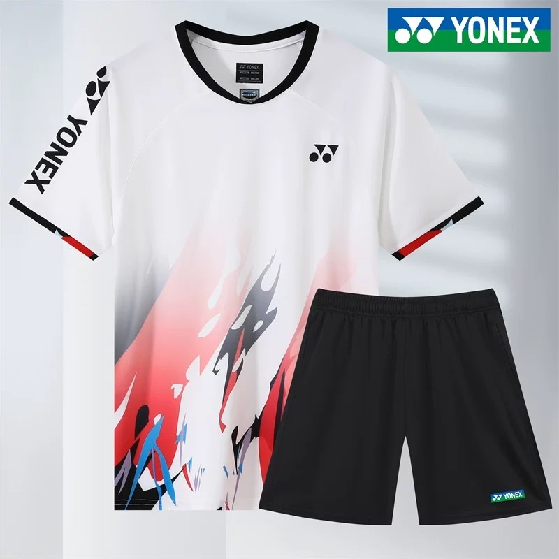 New YONEX Badminton Shirt Men's and Women's Sweat Absorbing Breathable Short Sleeve Children's ...