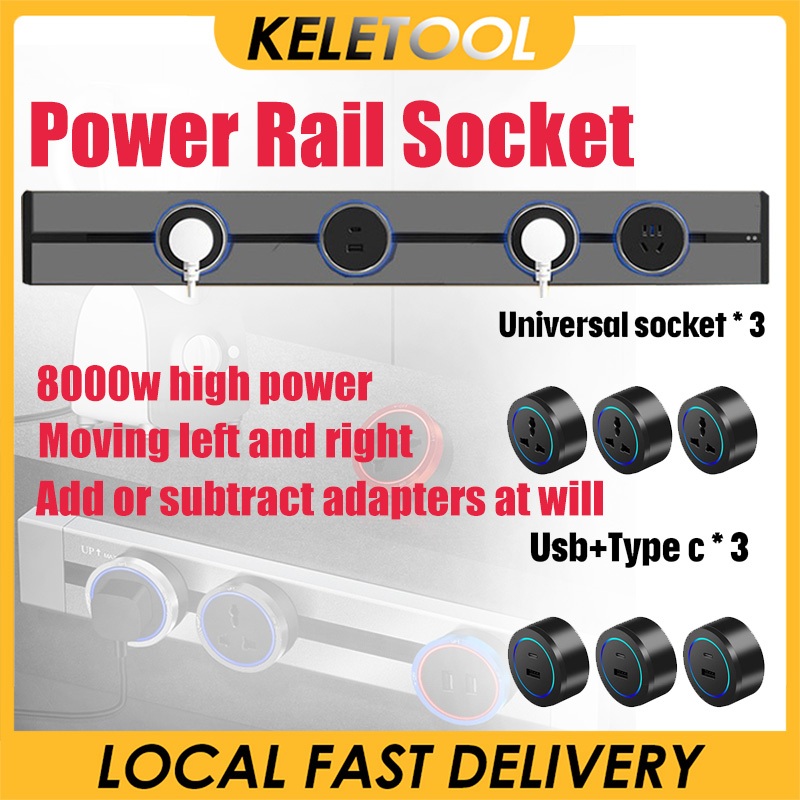 Track Outlet Removable Outlet Extender Wall Mount Power Strip Plug ...