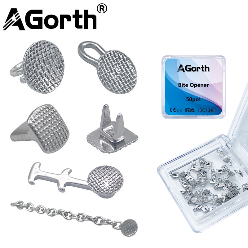 AGorth 50Pcs/10Pcs Dental Orthodontic Lingual Buttons Bondable Hinge ...