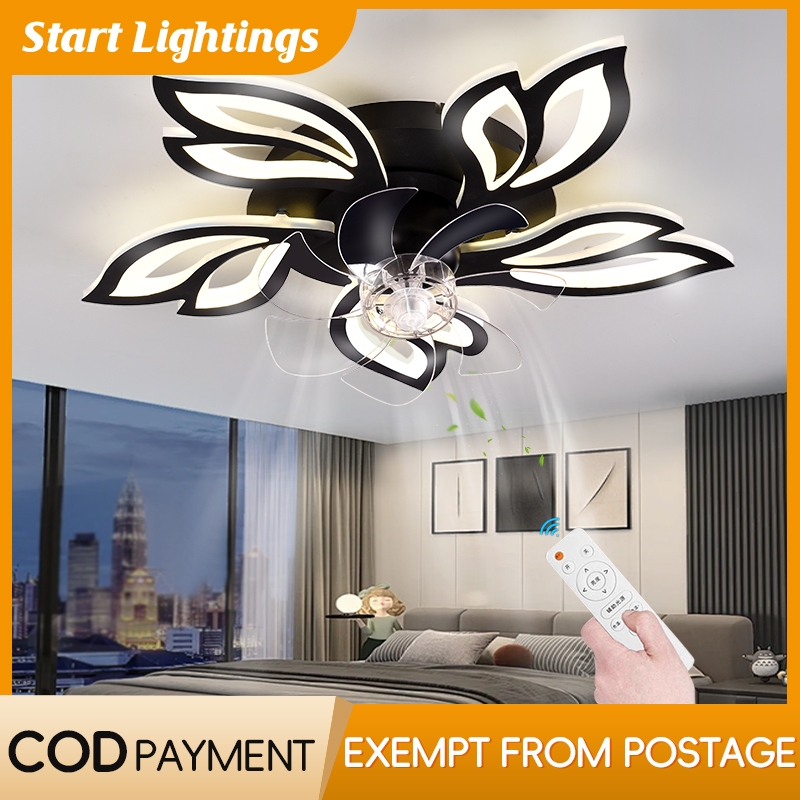 Living room fan lamp modern luxury bedroom LED ceiling lamp with fan ...