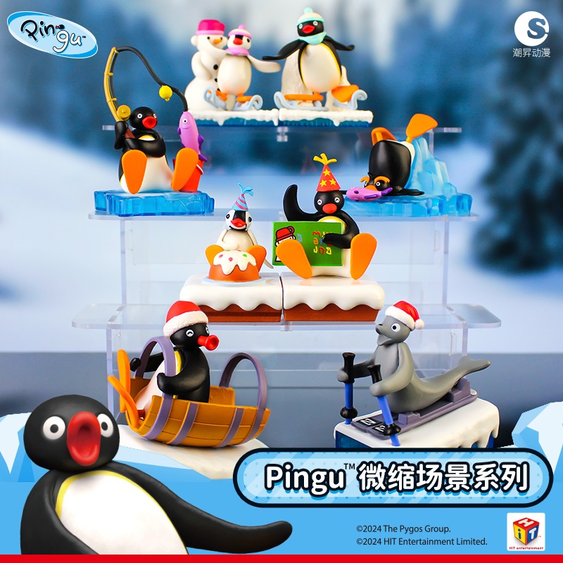 [Genuine] Pingu Miniature Scene Series Mystery Egg Fun Decoration ...