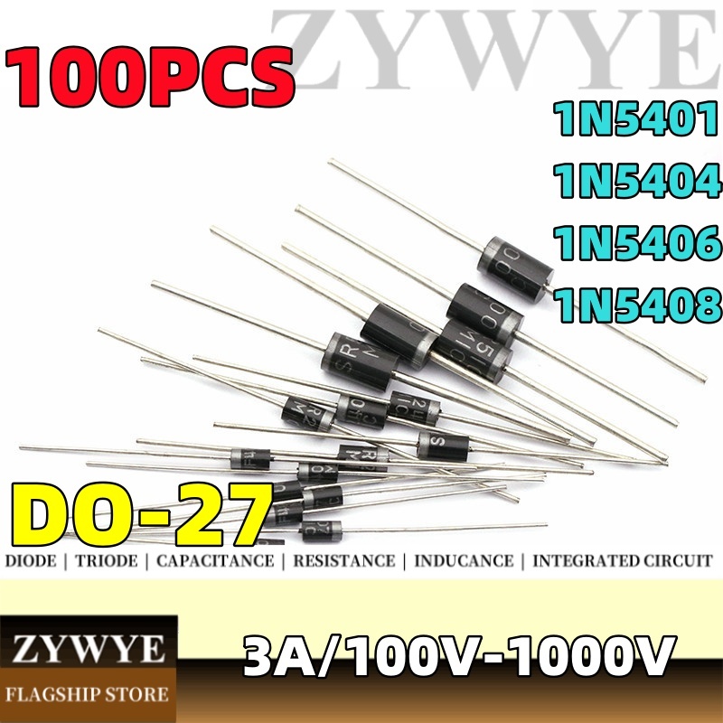100pcs Diode 1N5401 1N5404 1N5406 1N5408 In-line Diode Rectifier Diode ...