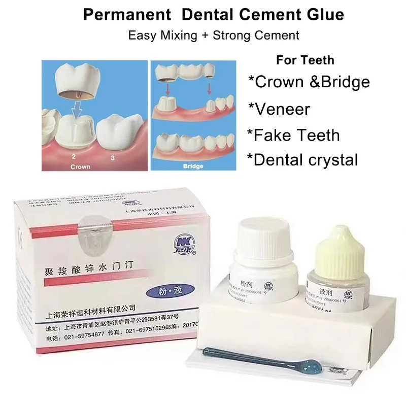 Permanent Dental Cement Kit for Teeth Crown Bridge Gic Fuji Super Extra ...
