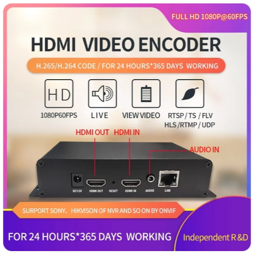 Hdmi H265 H264 1080p60fps Video Encoder To Ip Streaming Media Support Srtrtmprtsptshls M3u8 