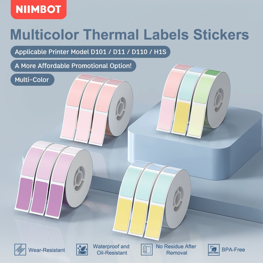 NIIMBOT D11/D110/D101/H1S Pure Color Label Paper Barcode Price Size ...