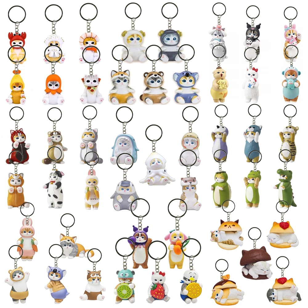 18 Style Cartoon Anime Mofusand Shark Cat Key Chain Decorate Frying ...