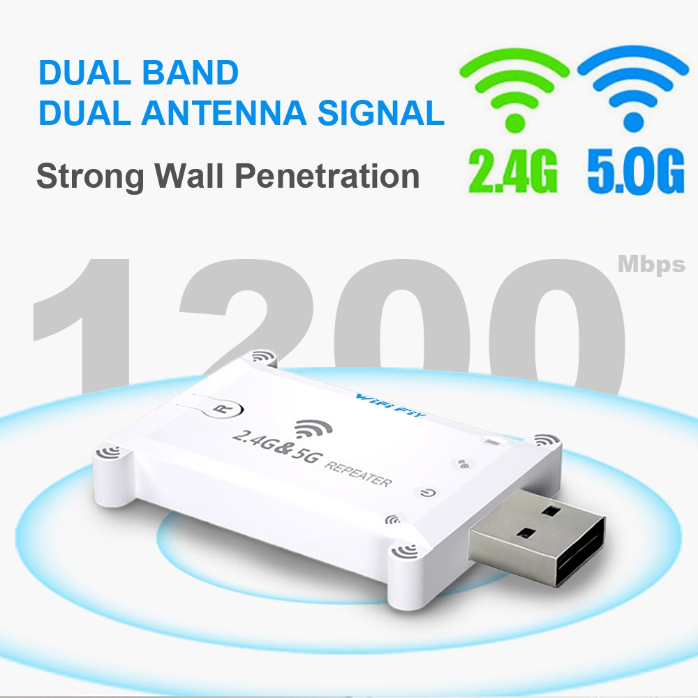 WIFI FIY Dual Frequency 1200m Wireless Signal Amplifier Wifi Extender ...